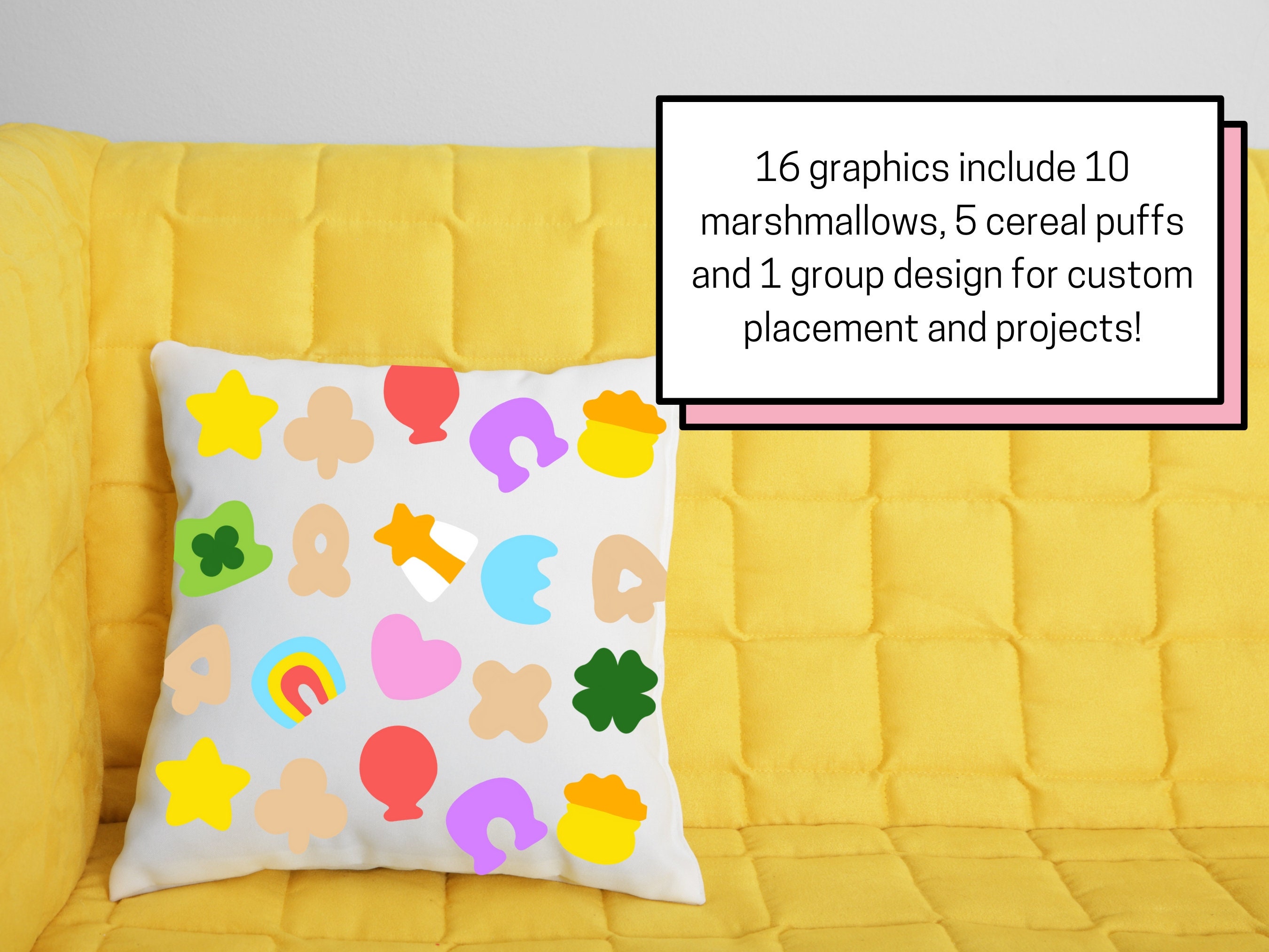 Lucky Charms SVG Image, Marshmallow Puffs Cereal Design Graphics, 16 ...