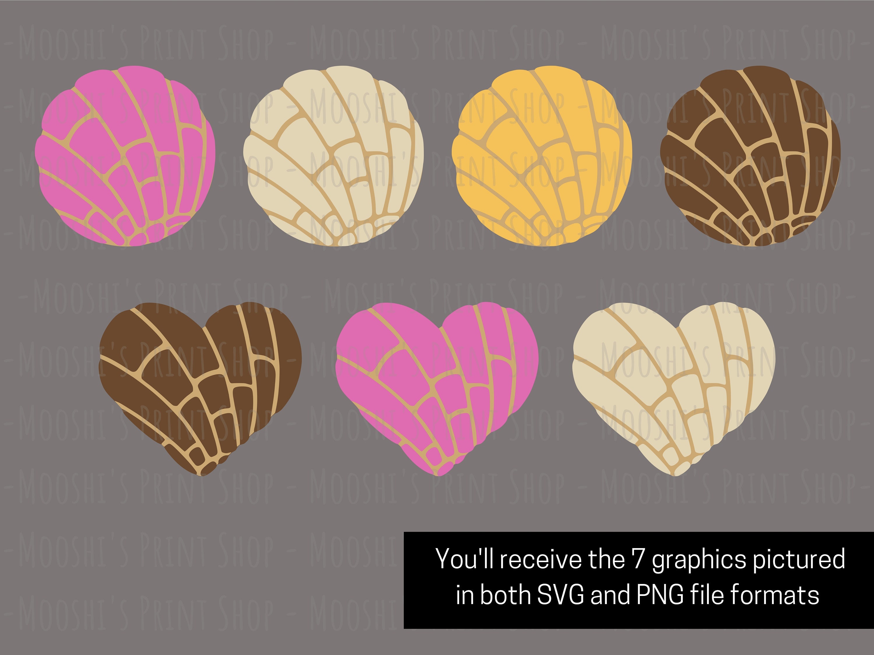 Pan Dulce Clipart Bundle, Assorted Mexican Sweet Bread Pastry Graphics ...