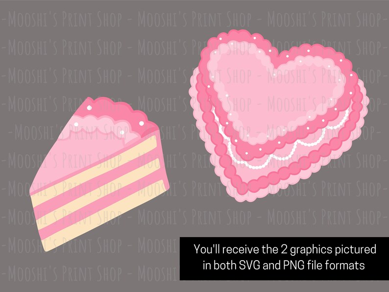 Pink Heart Shaped Cake Clipart, Cute Vintage Cottagecore Valentine's ...