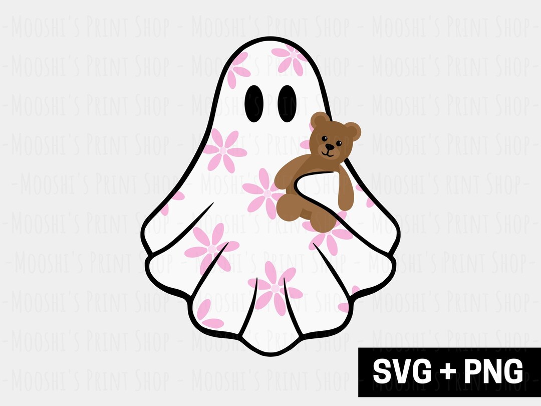 Bed Sheet Ghost Clipart, Cute Halloween Pink Flower Bedtime Teddy Bear ...