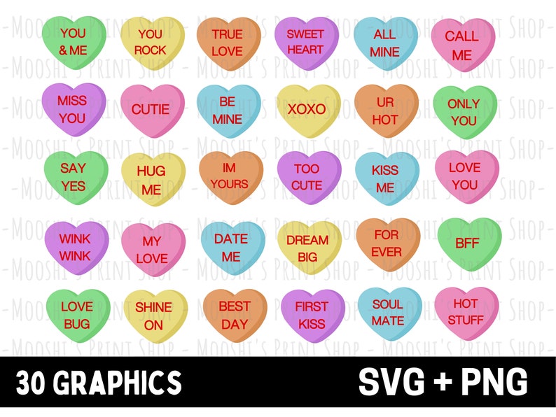 Anti Valentine's Conversation Hearts Clipart Bundle, Funny Rejection ...