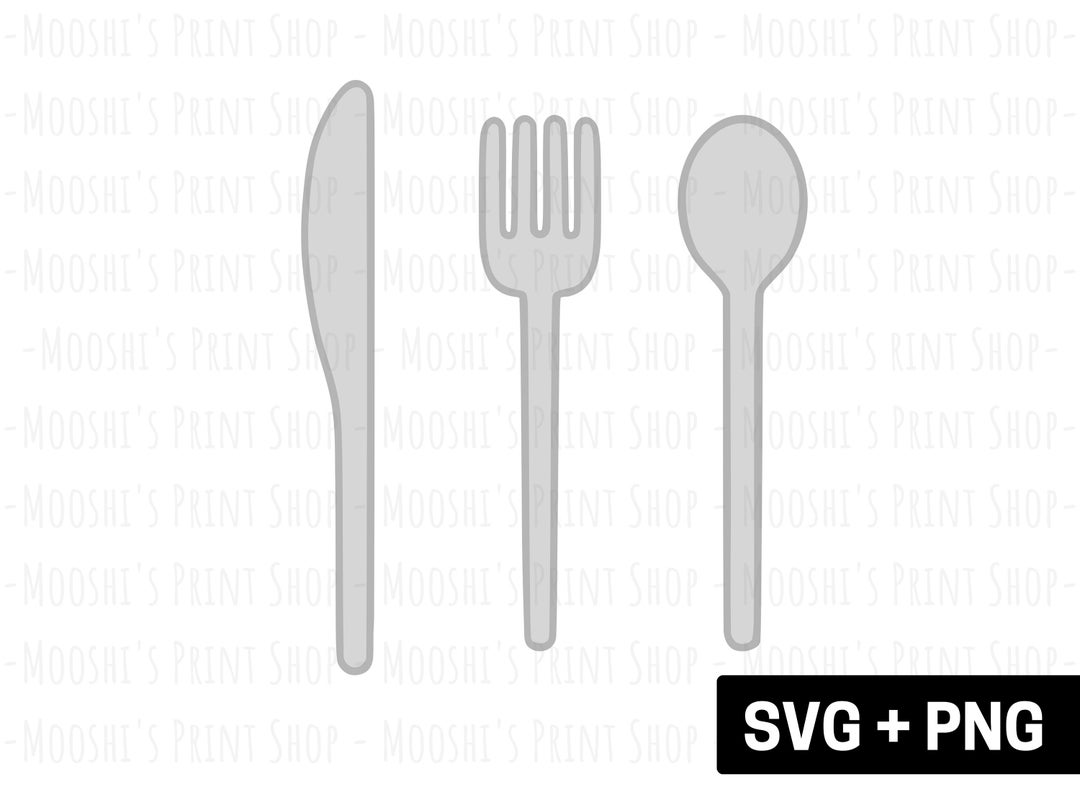 Silverware Set Clipart, Classic Fork Spoon Butter Knife Graphics ...