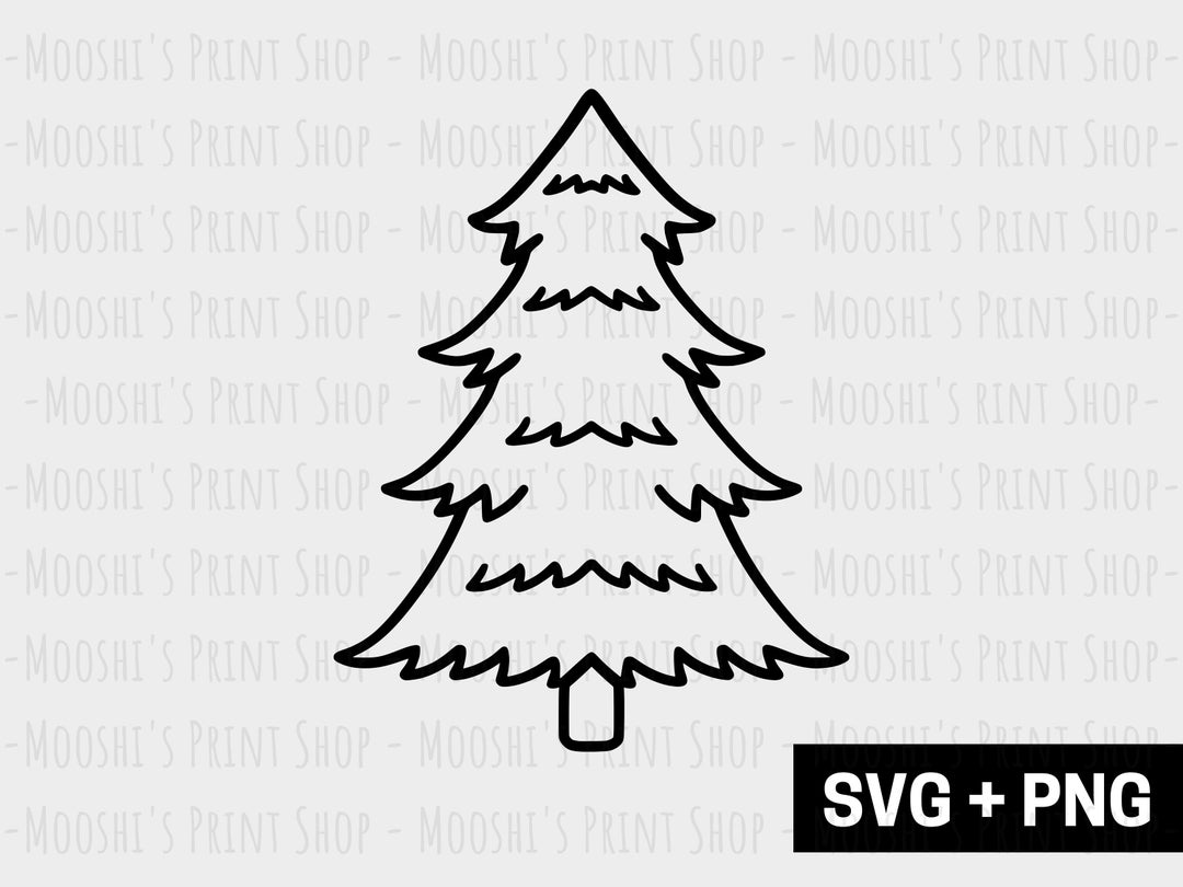 Pine Tree Outline Clipart, Christmas Tree Holiday Winter Evergreen ...