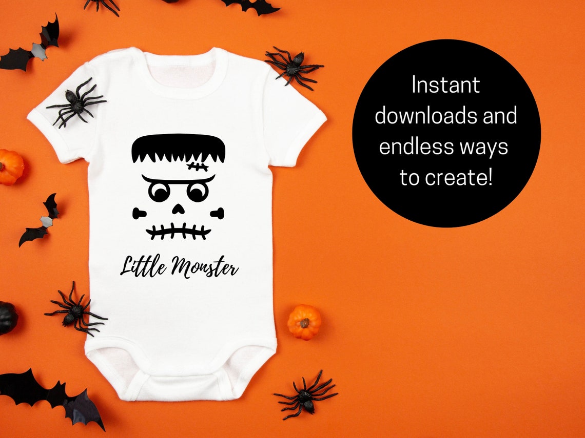 Halloween Faces Clipart 12 Pack Bundle, Spooky Monster Witch Ghost ...