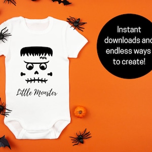 Halloween Faces Clipart 12 Pack Bundle, Spooky Monster Witch Ghost ...