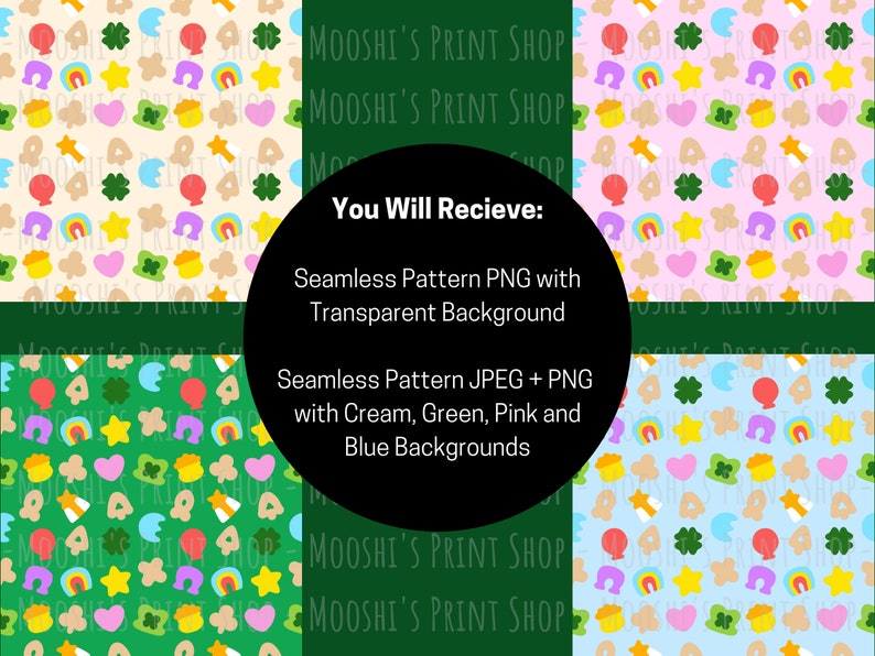 Lucky Charms Seamless Pattern Marshmallows Cereal Digital - Etsy