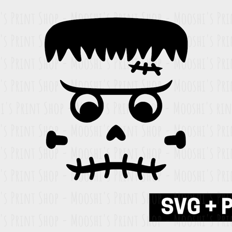 Frankenstein Face Clipart - Etsy
