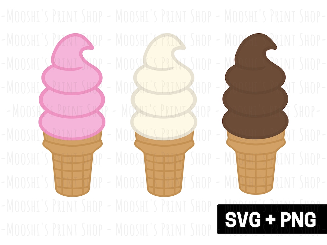 Soft Serve Ice Cream Cone Clipart, Cute Classic Swirl Cup Cone ...