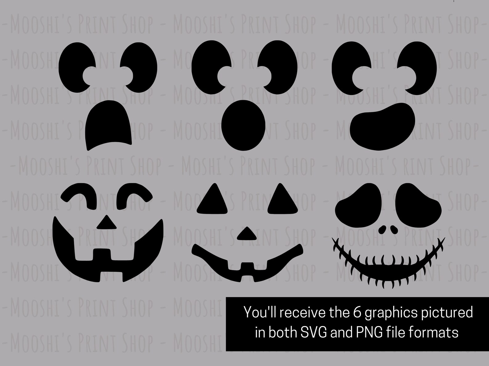 Halloween Faces Clipart 12 Pack Bundle, Spooky Monster Witch Ghost ...