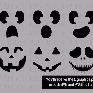 Halloween Faces Clipart 12 Pack Bundle, Spooky Monster Witch Ghost ...