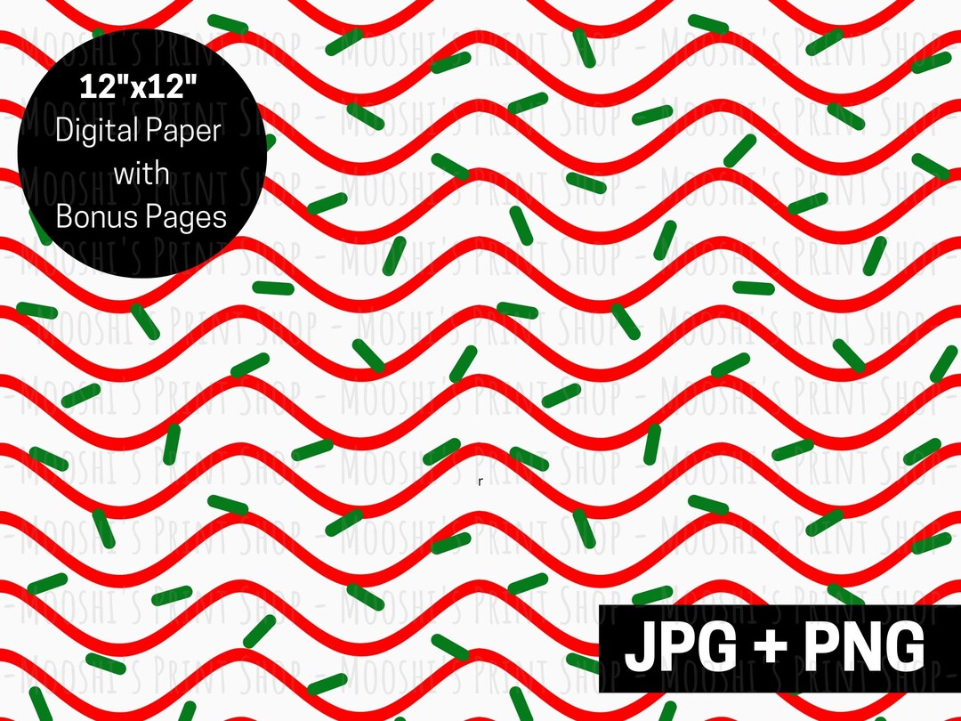 Christmas Tree Cake Stripes and Sprinkles Digital Paper, Holiday Xmas ...