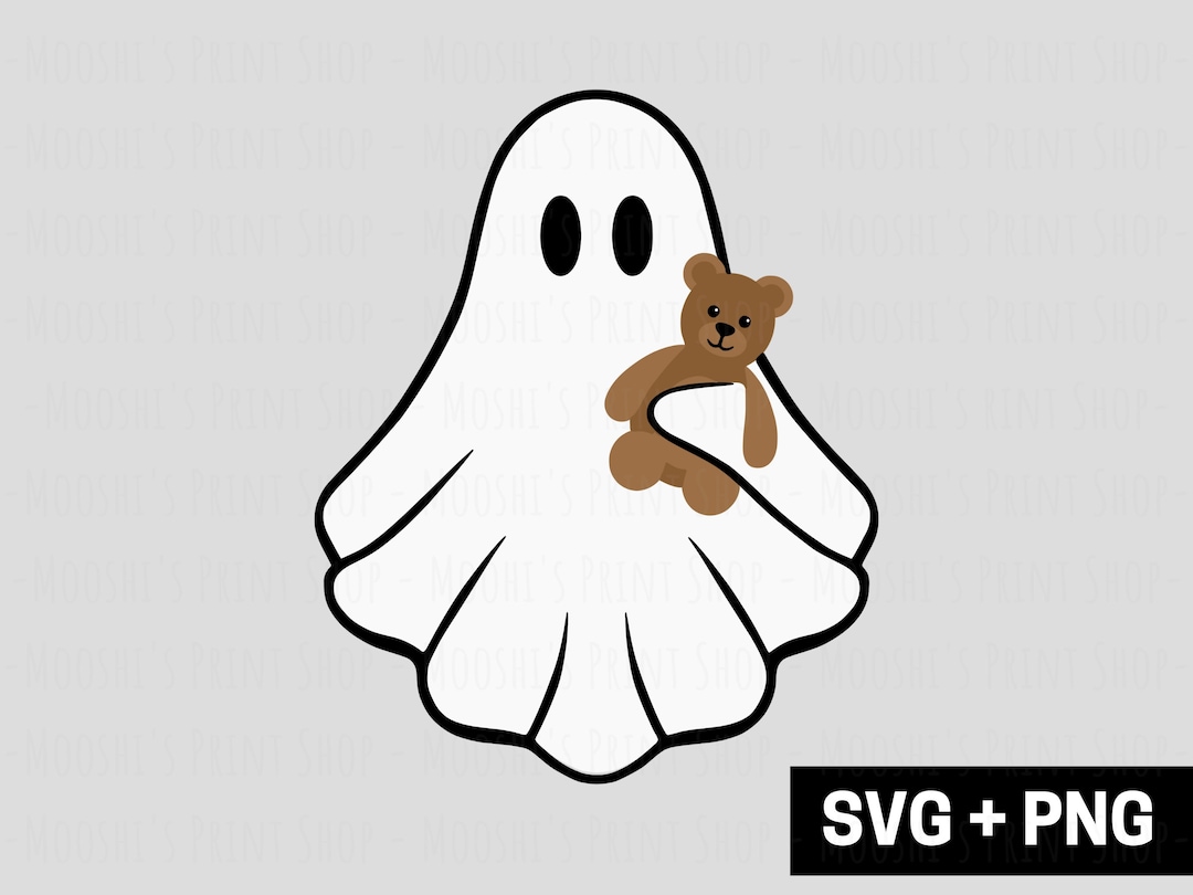 Ghost With Teddy Bear Clipart, Cute Stuffed Animal Halloween Ghost ...