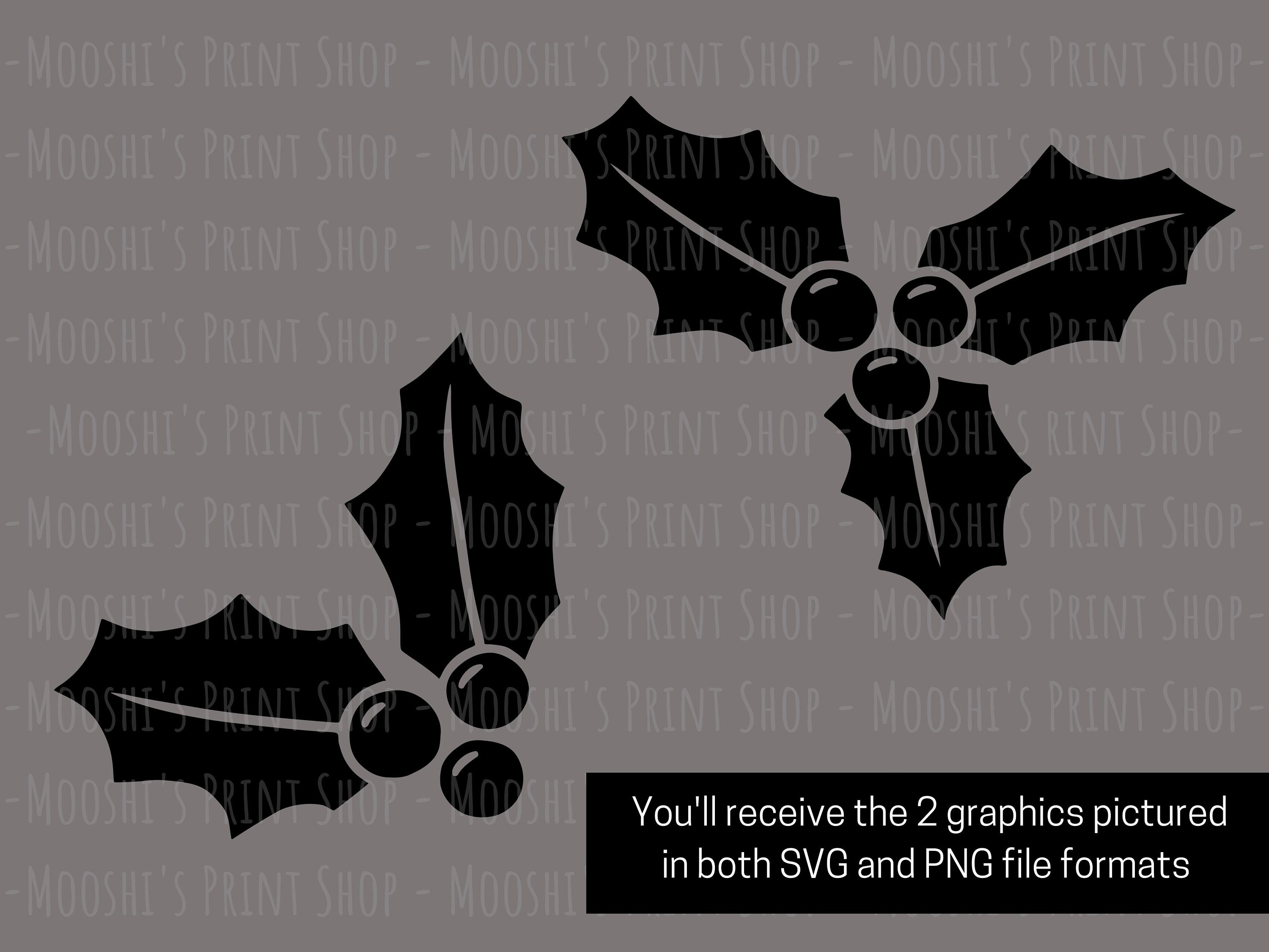 Holly Clipart Christmas Holly Cutout Holiday Easy Simple - Etsy