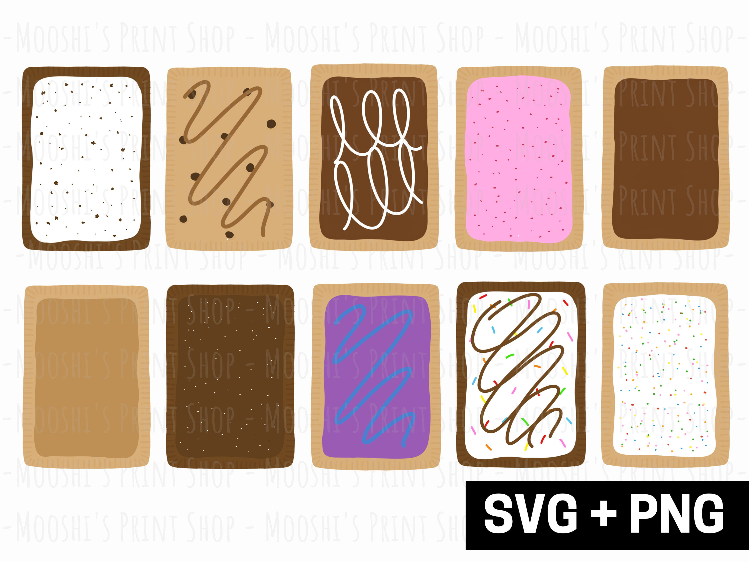 Toaster Tart Pastry Clipart, Chocolate Cherry Brown Sugar Cinnamon ...