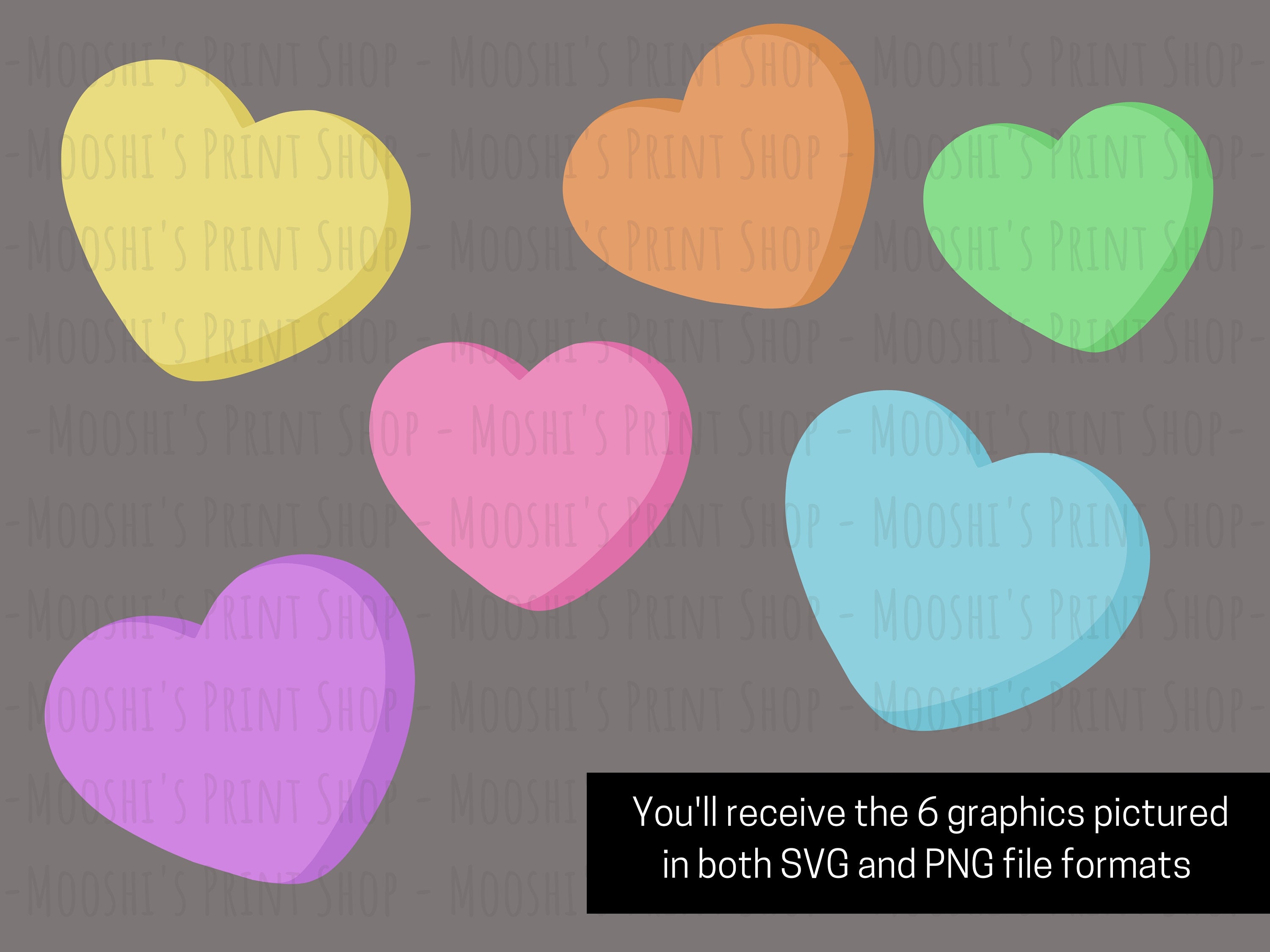 Blank Valentine's Day Conversation Hearts Clipart Bundle, Pastel Candy ...