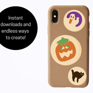 Halloween Sugar Cookie Clipart Bundle, Spooky Cat Pumpkin Ghost Dessert ...