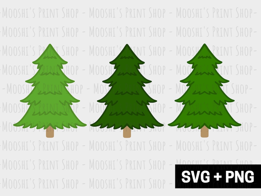 Evergreen Trees Clipart, Simple Christmas Holiday Pine Tree Graphics ...