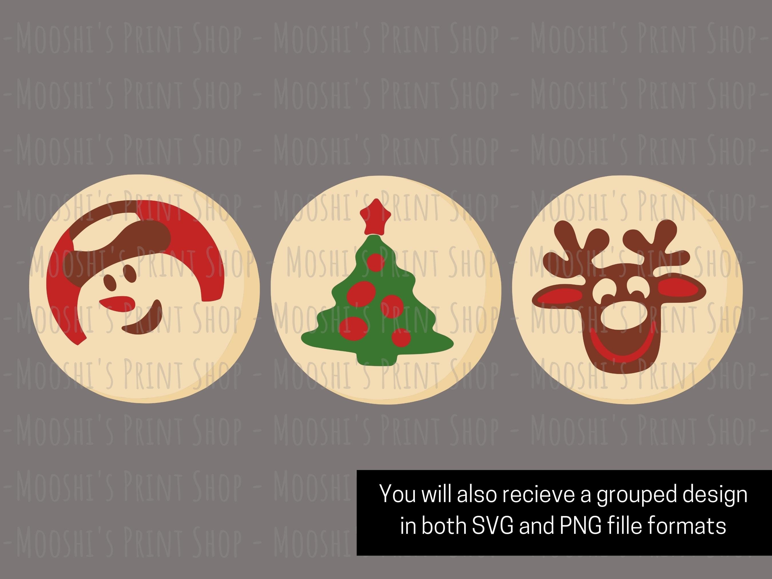 Christmas Sugar Cookie Clipart Bundle, Holiday Tree Snowman Reindeer ...