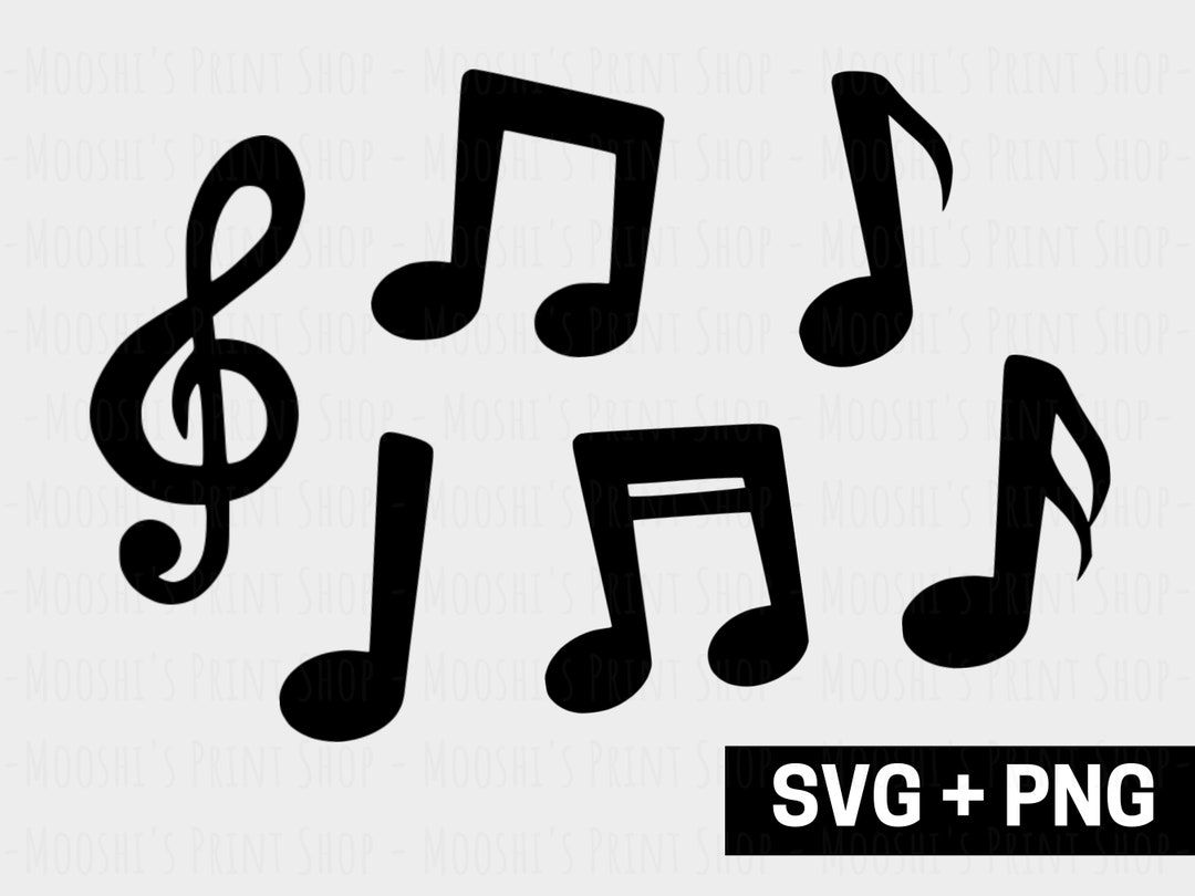 Music Note Clipart Bundle, Simple Black Musical Note Silhouette ...