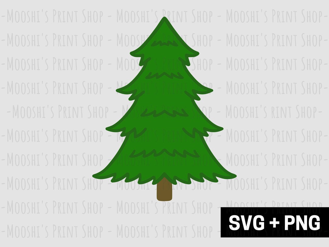 Evergreen Tree Clipart, Simple Christmas Holiday Pine Tree Graphics ...