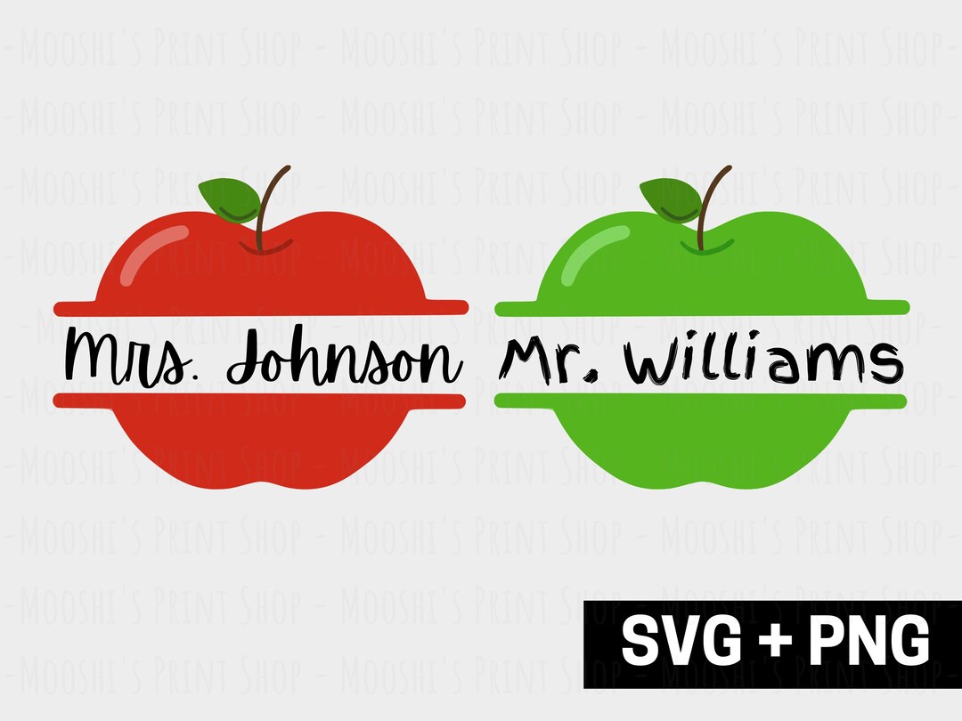 Apple Name Frame Clipart, Back to School Teacher Appreciation Gift ...