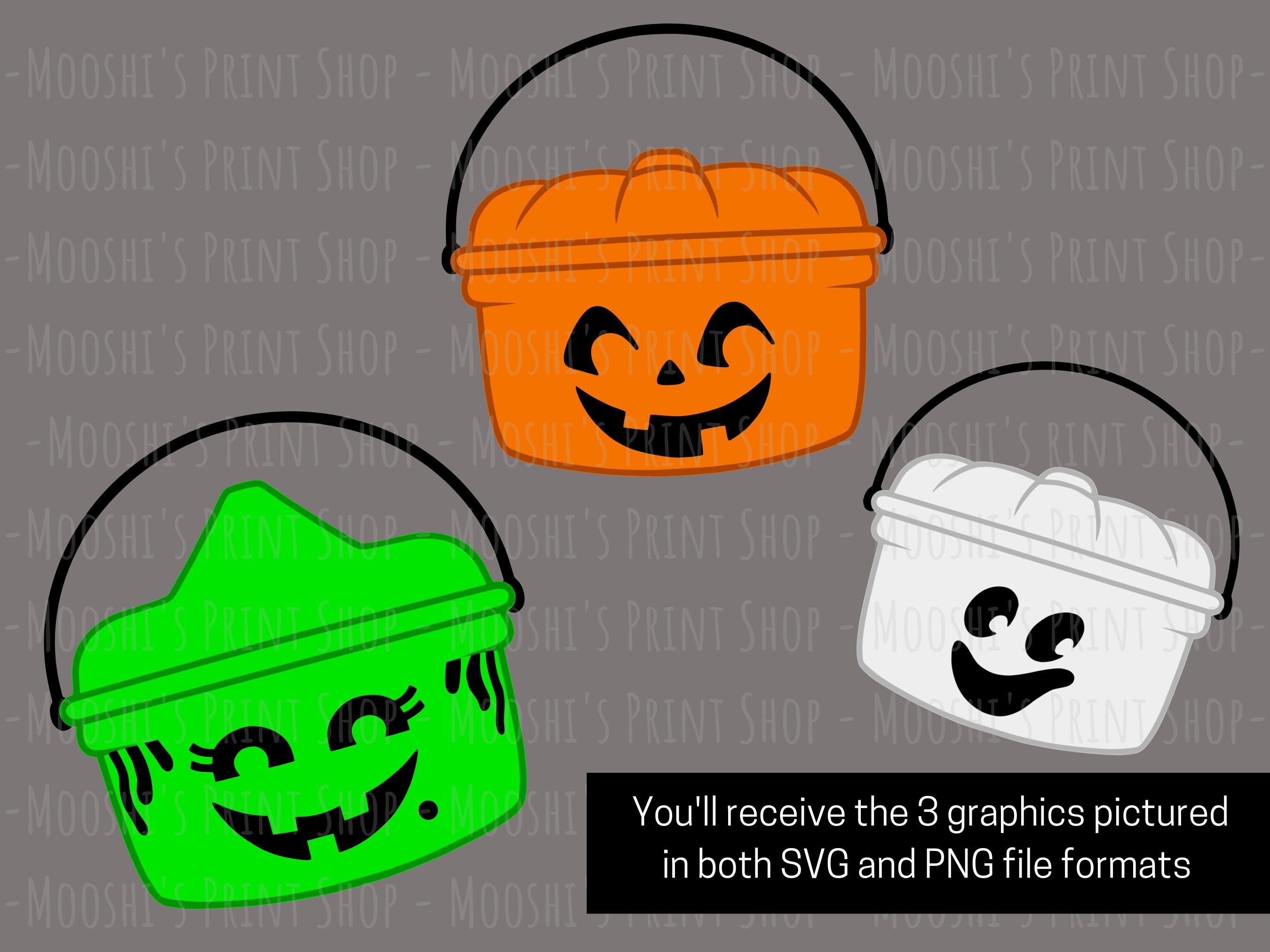 Halloween Trick or Treat Bucket Clipart Happy Boo Throwback - Etsy