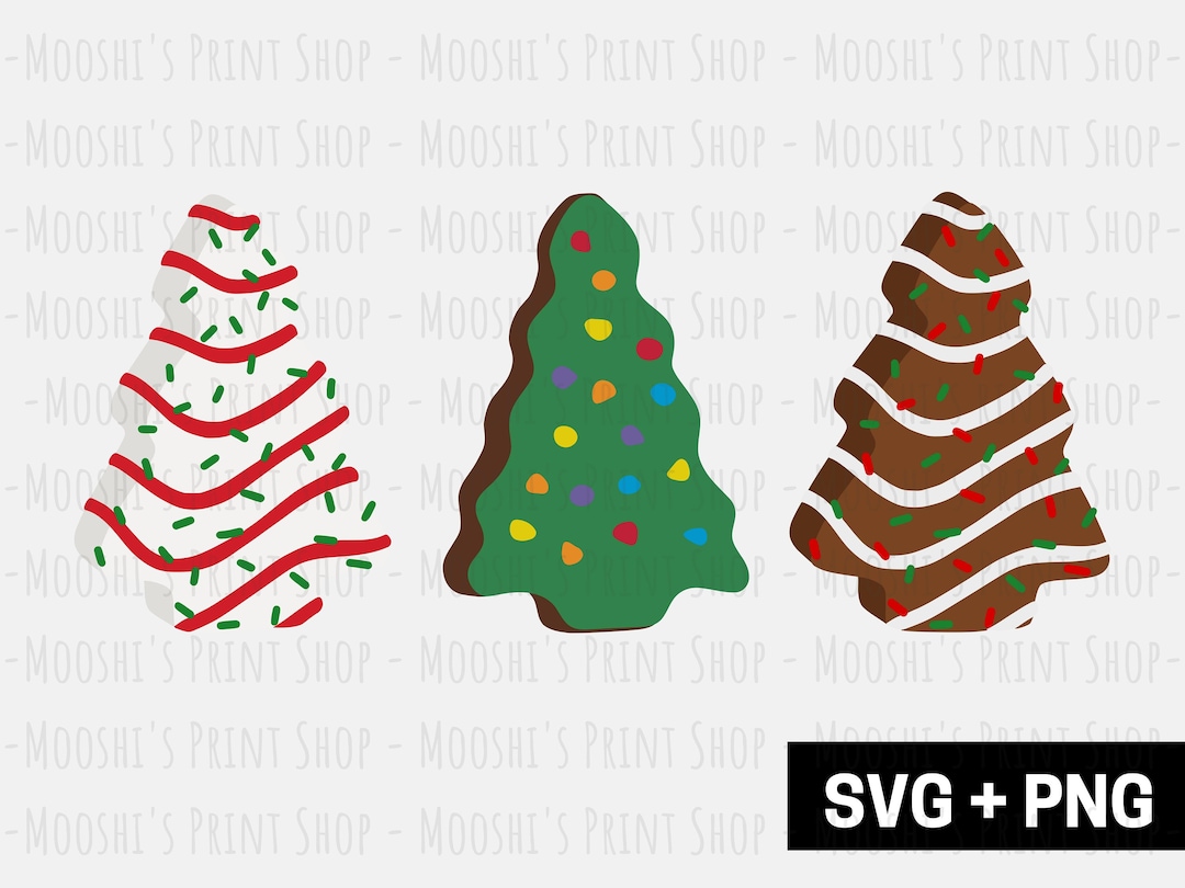Christmas Tree Snack Cake Brownie Clipart Bundle, Trendy Holiday Xmas ...