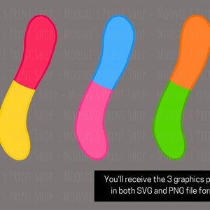 Gummy Worms Clipart Bundle, Colorful Sour Chewy Candy Graphics, Cute ...