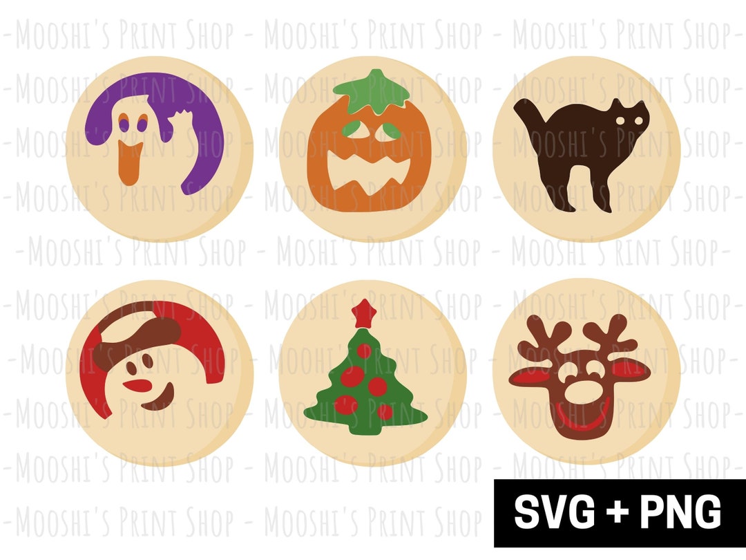 Holiday Sugar Cookie Clipart Bundle, Halloween Christmas Dessert Treat ...