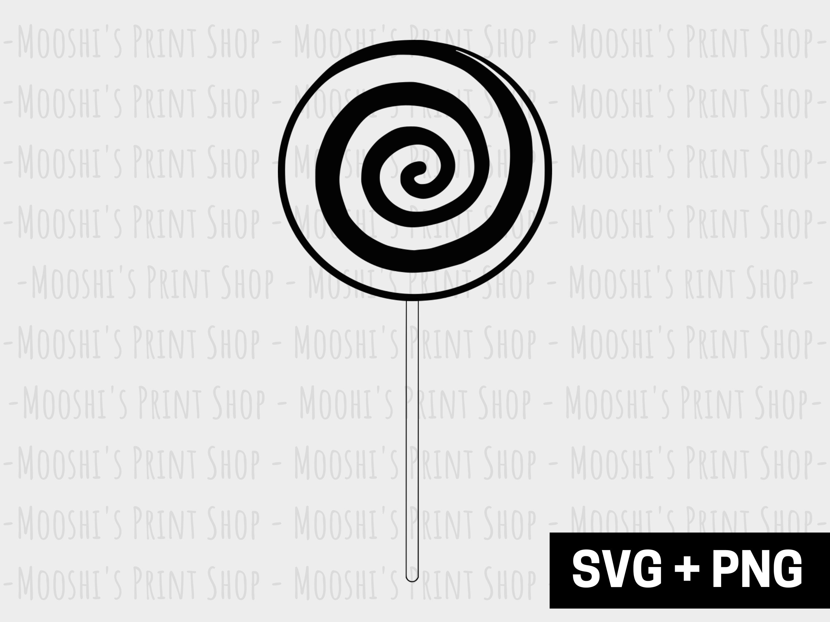 Lollipop Clipart Graphic, Spiral Sucker Outline Simple Black Silhouette ...