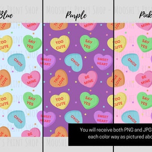 Conversation Hearts Digital Paper, Valentine's Day Candy Heart Message ...
