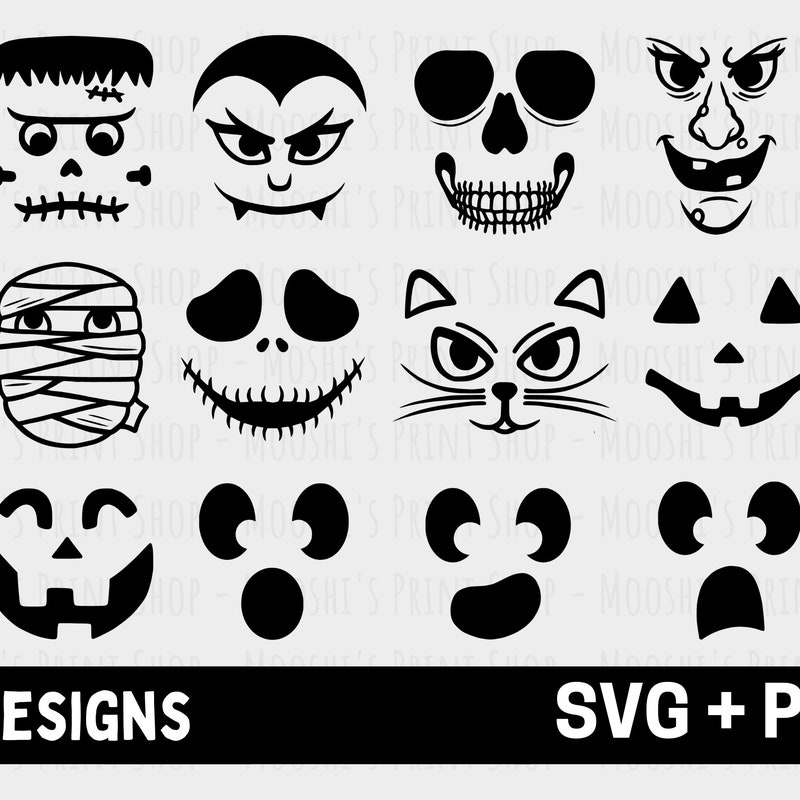 Halloween Face Svg - Etsy