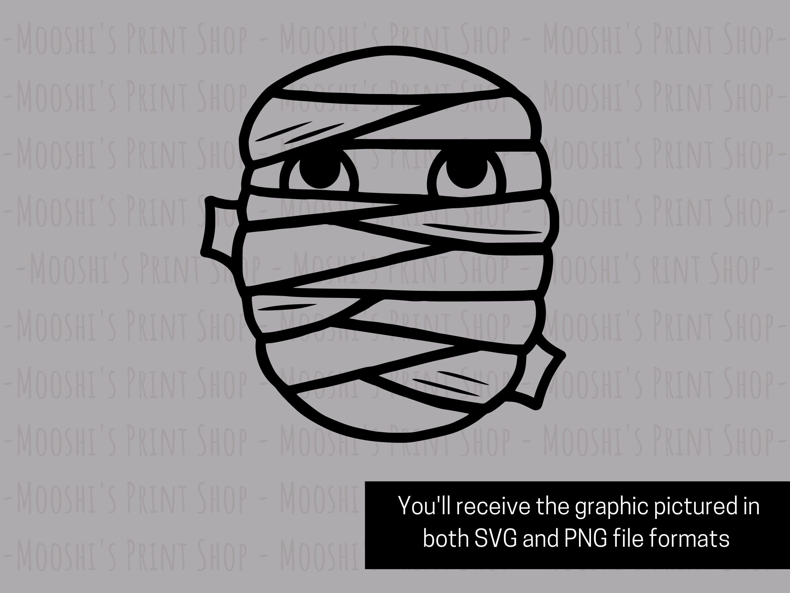 Mummy Face Clipart, Halloween Eyes Mouth Outline Simple Black ...