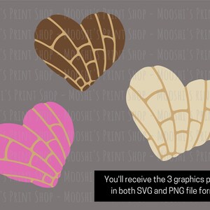 Heart Shaped Concha Clipart Bundle, Pink Brown White Pan Dulce Mexican ...