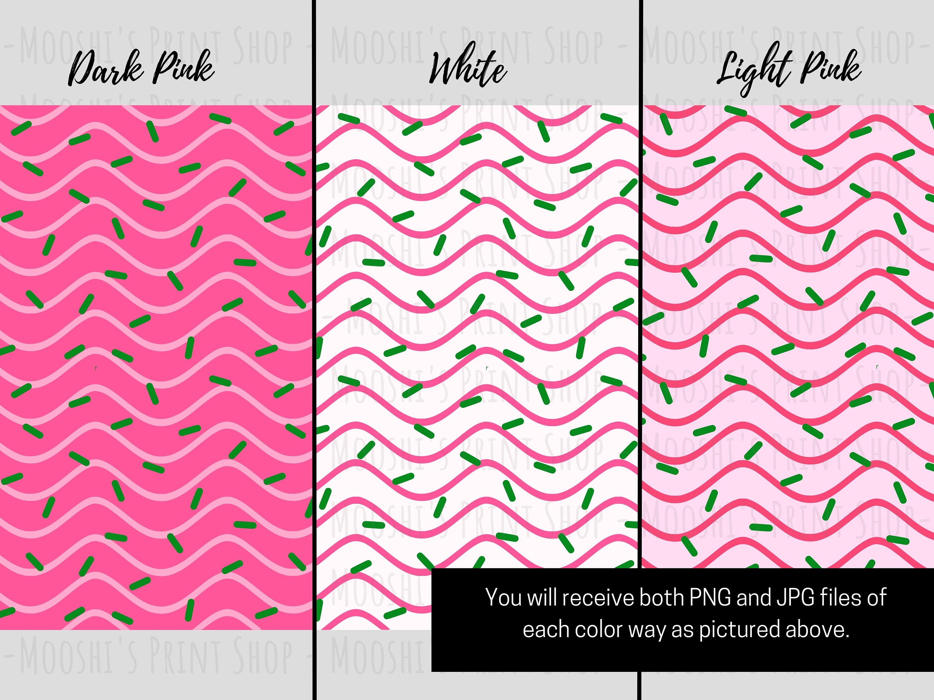 Pink Christmas Tree Cake Stripes and Sprinkles Digital Paper, Holiday ...