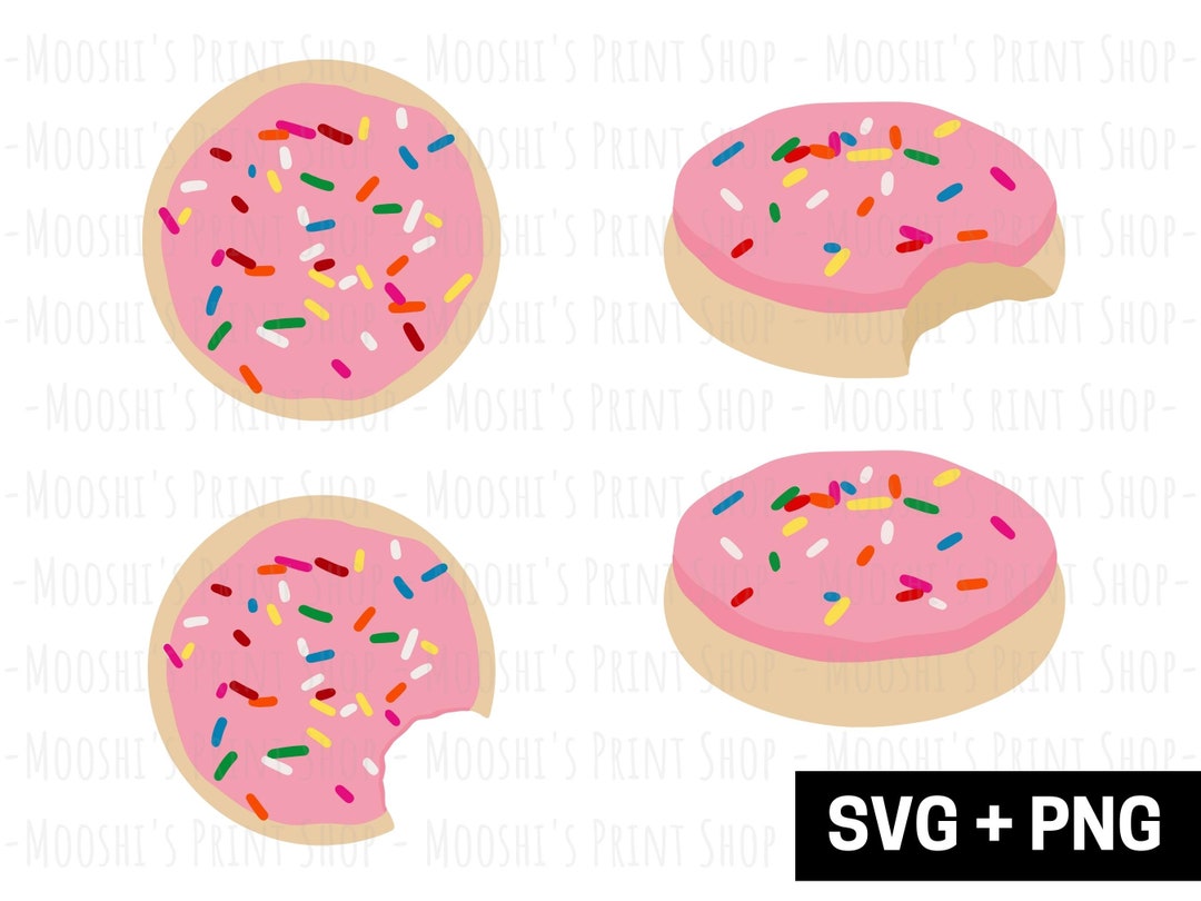 Soft Frosted Sugar Cookies Clipart, Pink Sprinkles Dessert Sweet ...
