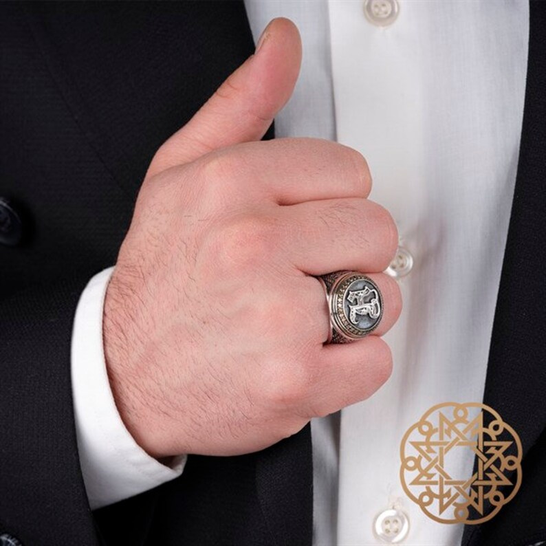 Personalized Men's Sterling Silver Ring , Letter Ring for Men ,name ...