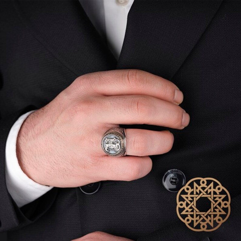 Personalized Men's Sterling Silver Ring , Letter Ring for Men ,name ...