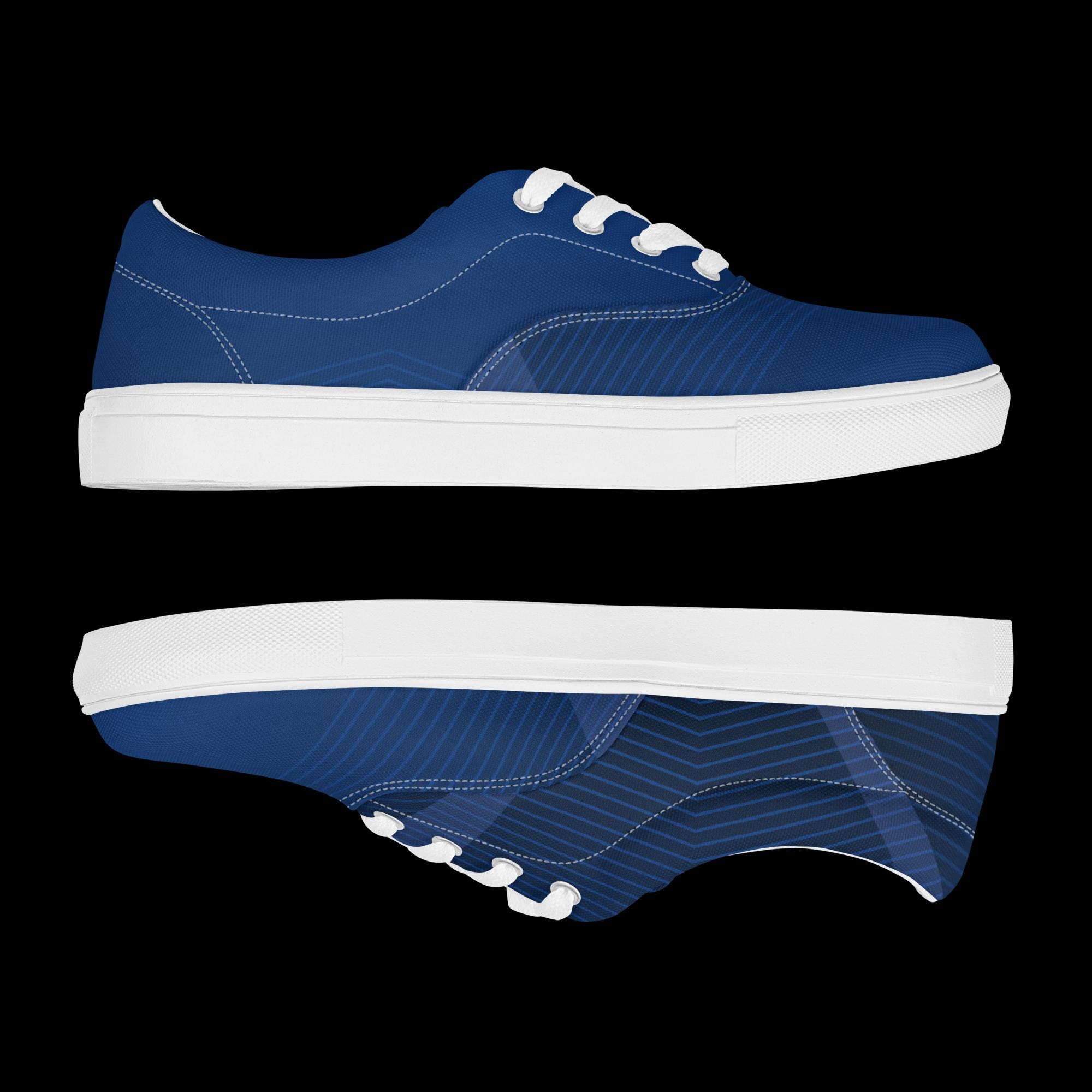 Sleek Navy Blue Skate Shoes - Stylish Canvas Sneakers for Men & Women ...