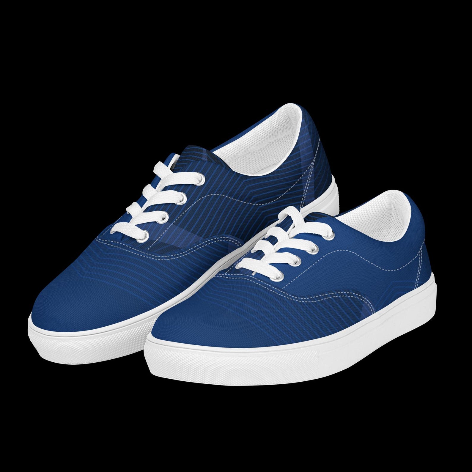 Sleek Navy Blue Skate Shoes - Stylish Canvas Sneakers for Men & Women ...