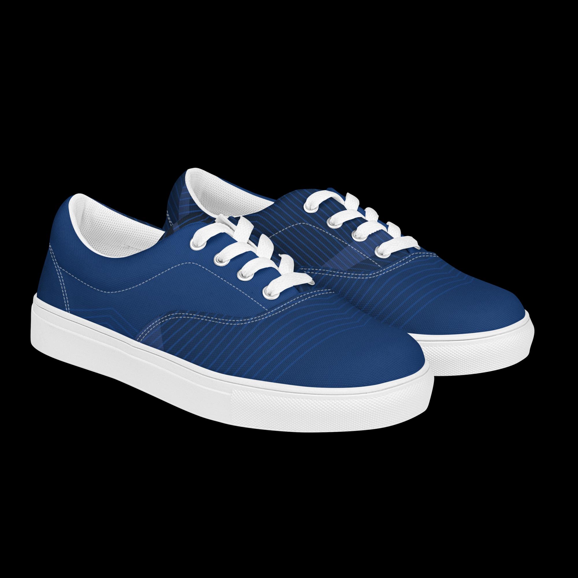 Sleek Navy Blue Skate Shoes - Stylish Canvas Sneakers for Men & Women ...