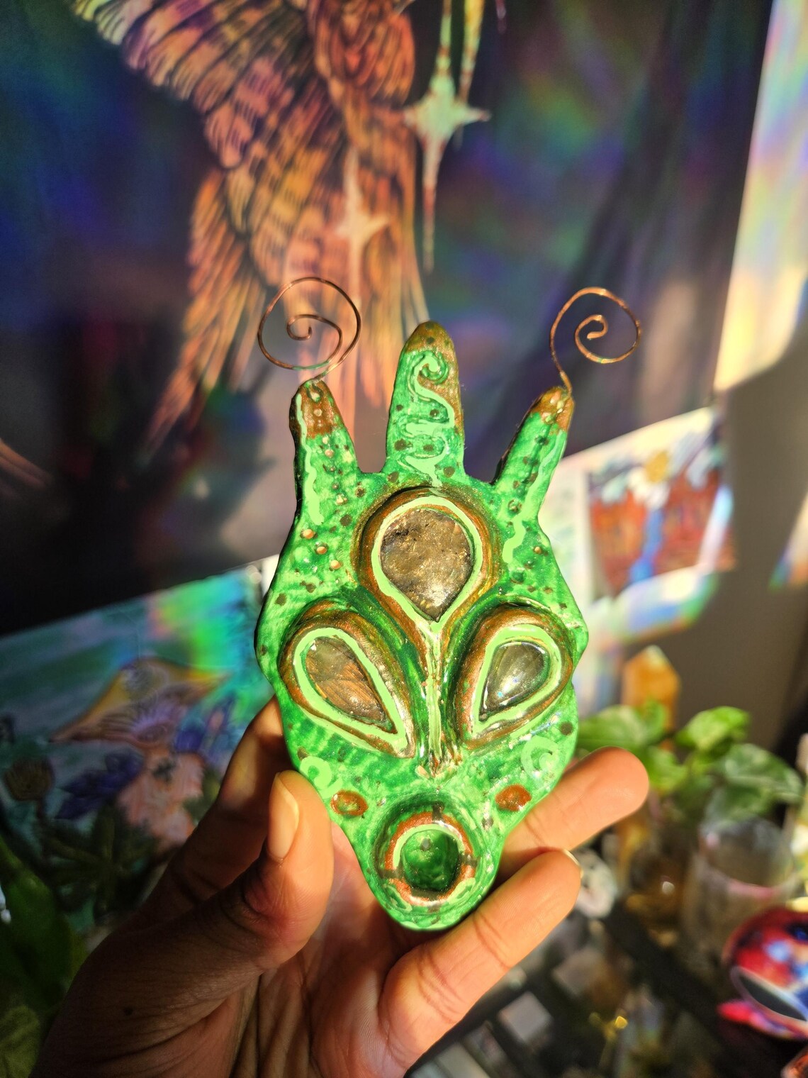 Green Clay Alien Incense Holder - Etsy