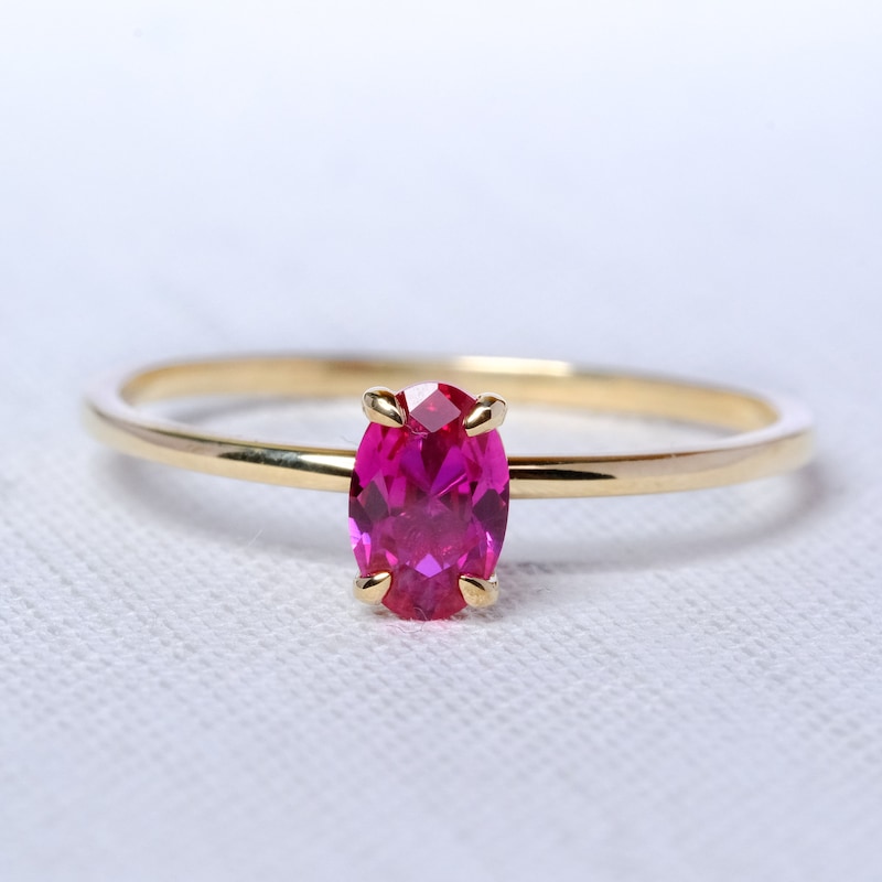 Ruby Gold Ring - Etsy