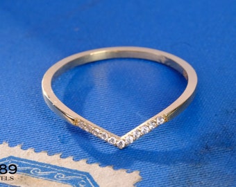 14K Yellow Gold Diamond Ring Pointer Finger Ring Right Hand - Etsy