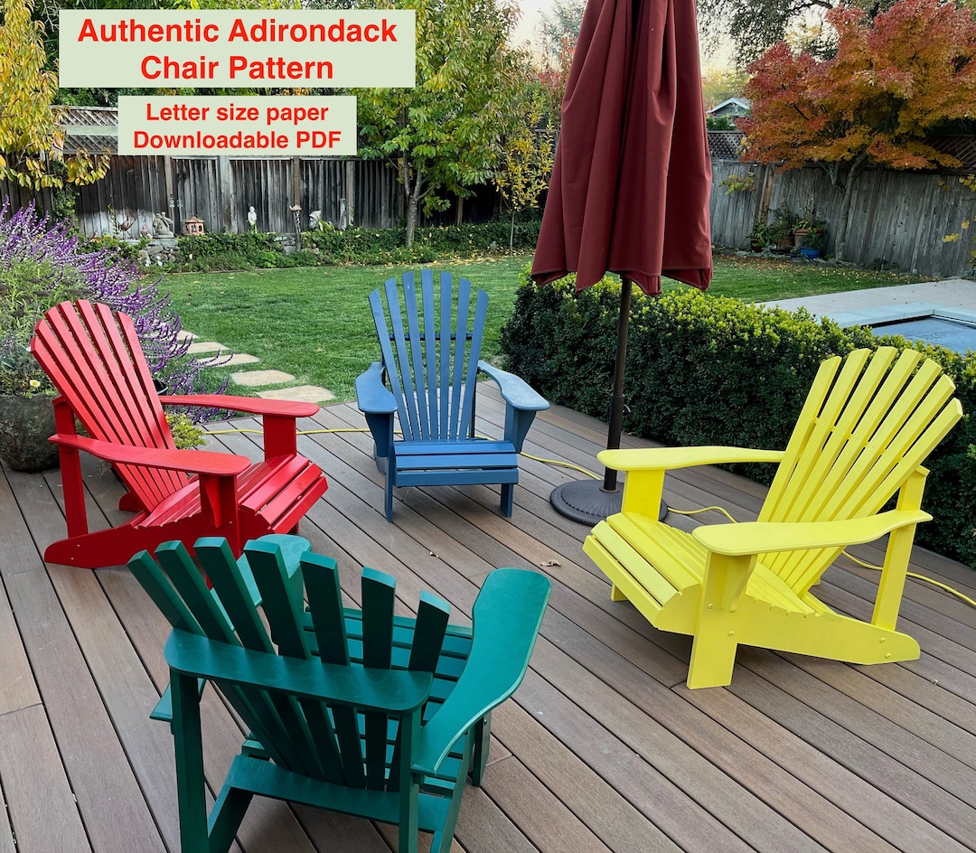 An Authentic Adirondack Chair Pattern Downloadable PDF for Tracing - Etsy