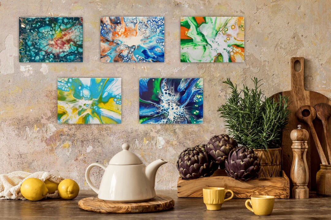 Abstract Wall Art, Small 5x7 Painting on Canvas, Little Accent Piece ...