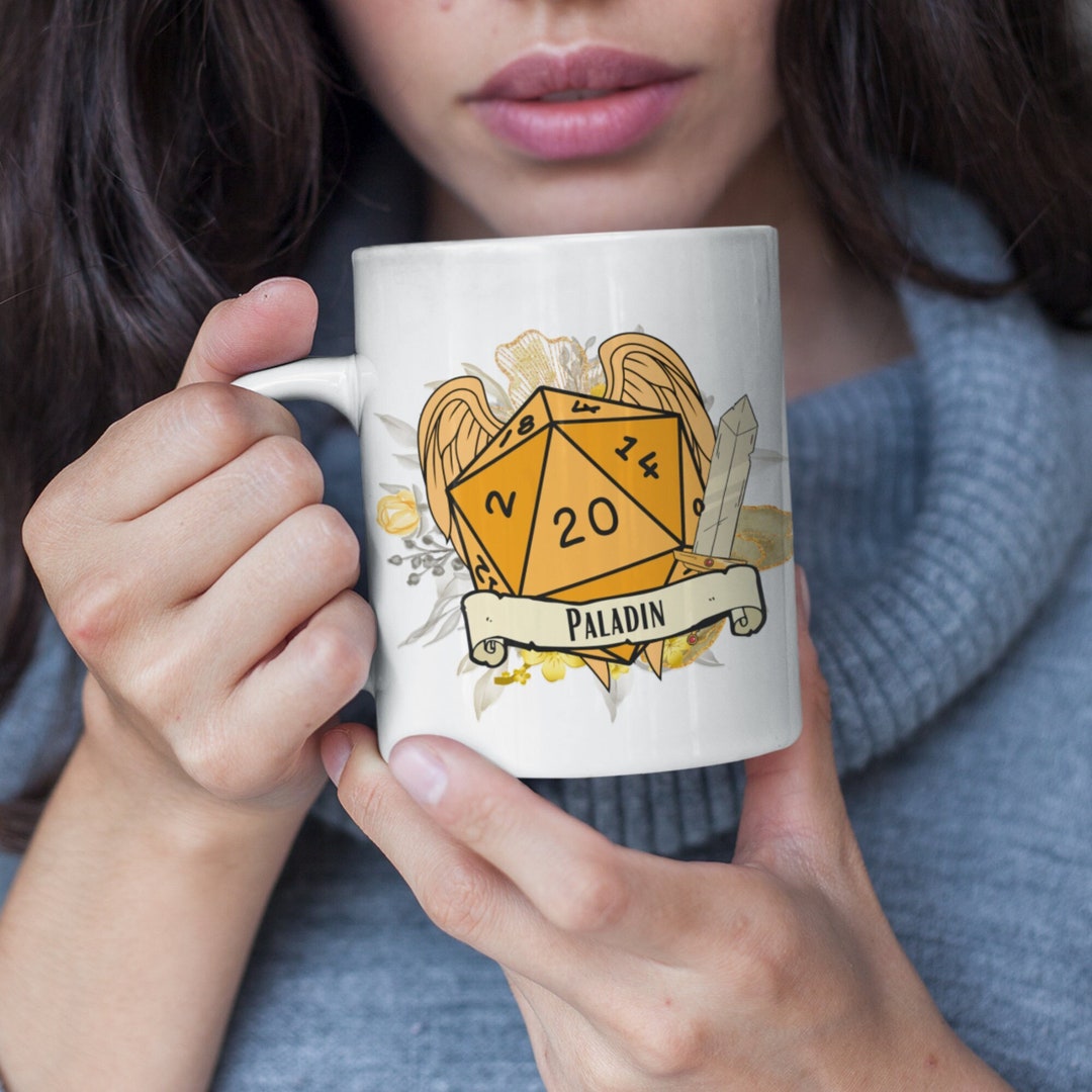 Dnd Paladin Mug, Dnd Ceramic Coffee Mug, Dungeons and Dragons Flower ...