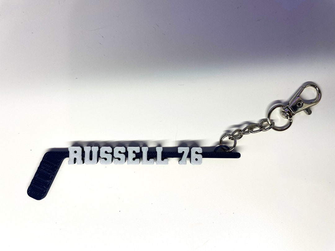 Personalized Hockey Stick Keychain With Name and Number - Etsy