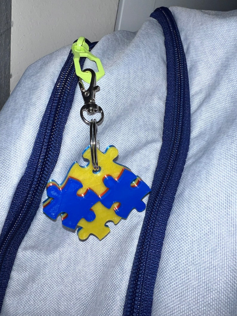 Autism Awareness Puzzle Keychain - Etsy