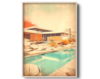 Stahl House Mid Century Modern Architecture Print Pierre Koenig Case ...